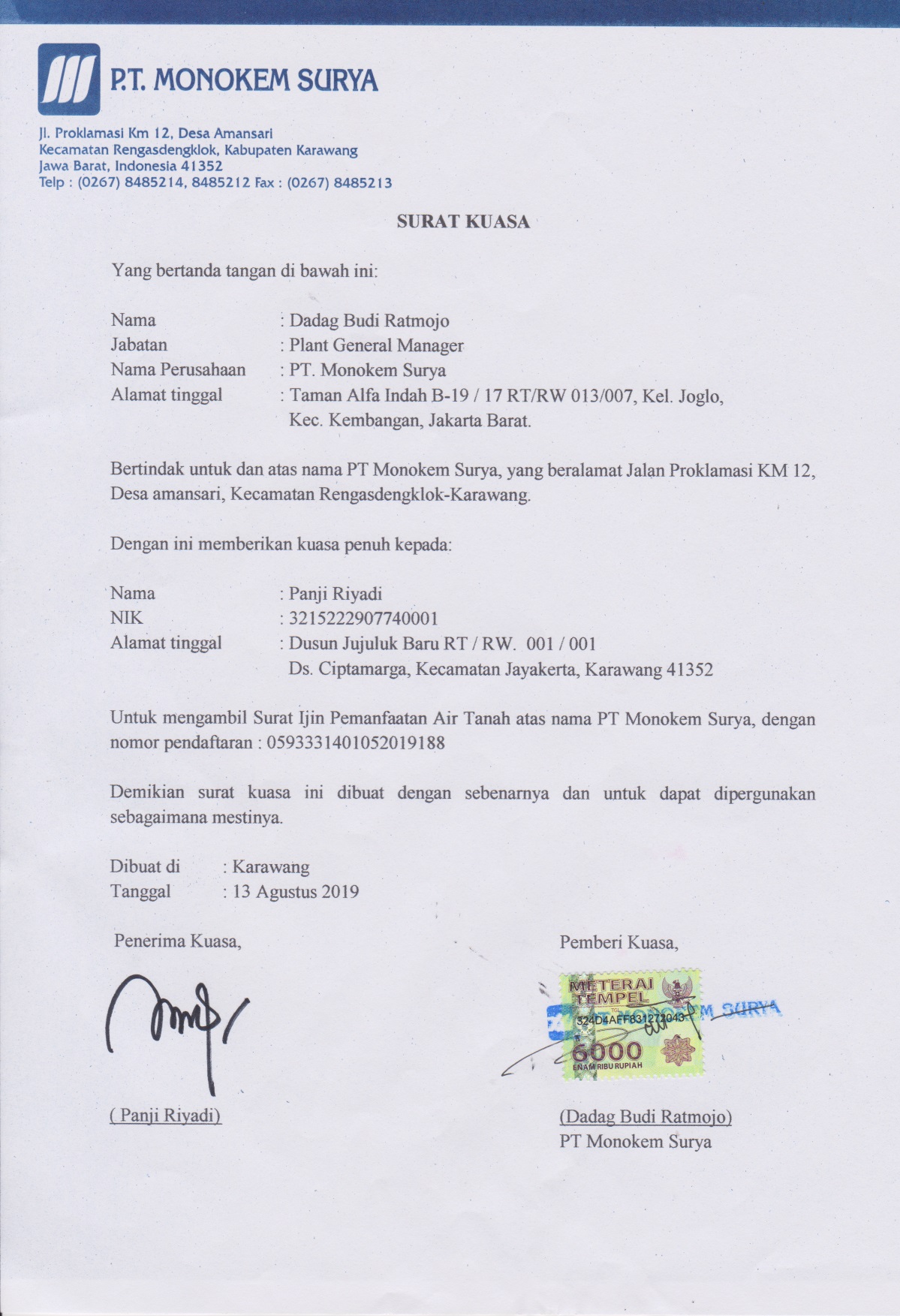 Detail Surat Kuasa Pengurusan Dokumen Koleksi Nomer 21 Detail Surat Kuasa Pengurusan Dokumen Koleksi Nomer 21