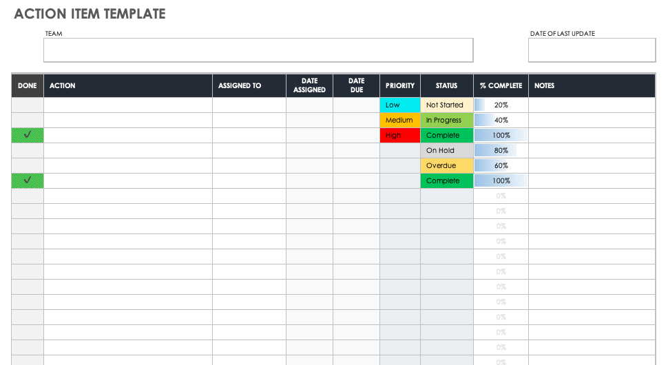 Action Tracker Excel Task Tracker Template